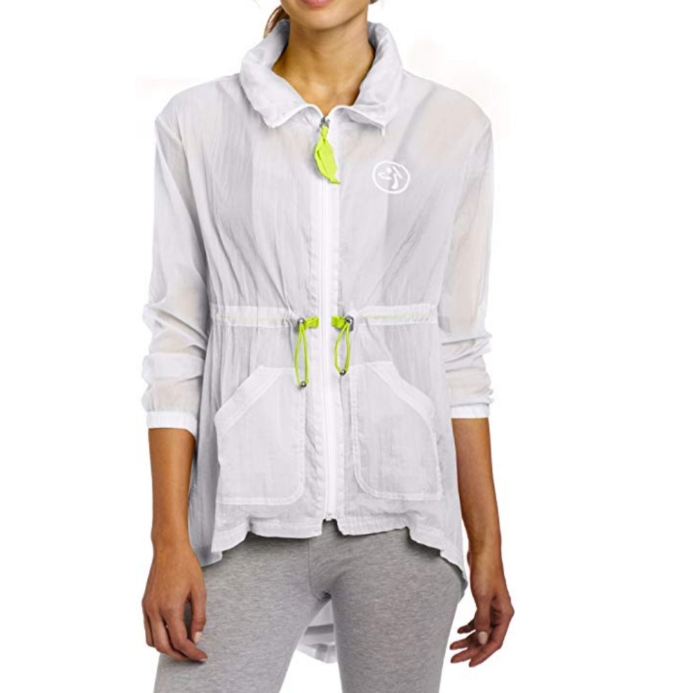 Zumba Stellar Sheer Jacket Raincoat Windbreaker - Gem